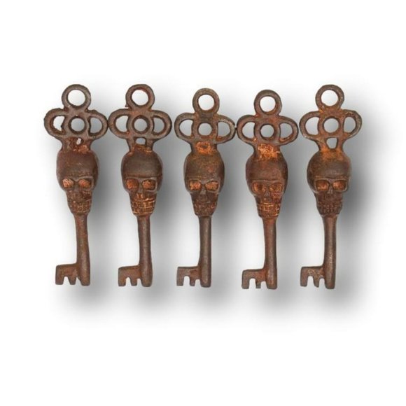 Other | Vintage Antique Style Large Cast Iron Victorian Skull Keys ...